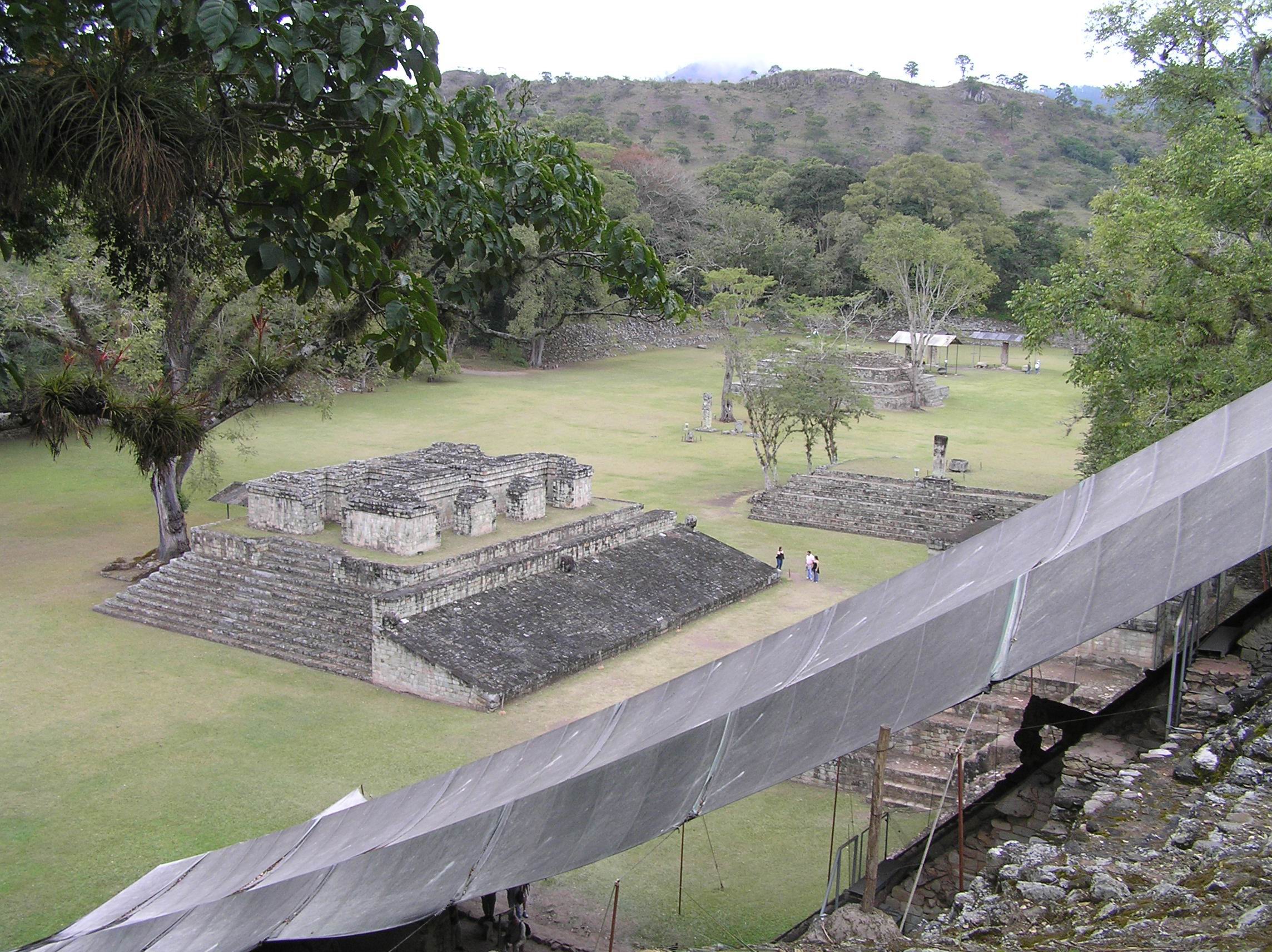 Copan's Great Plaza, in foreground is the hieroglyphic stairway where ...